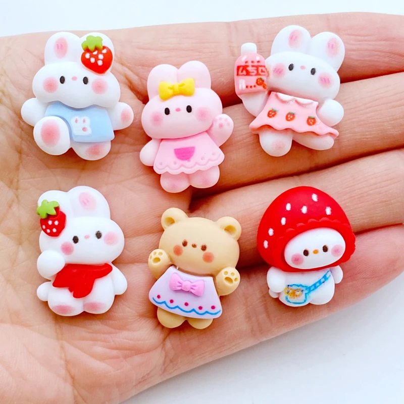Rabbit Resin Cabochons Diy | Cute Resin Flat Back Cabochon - 10pcs New ...