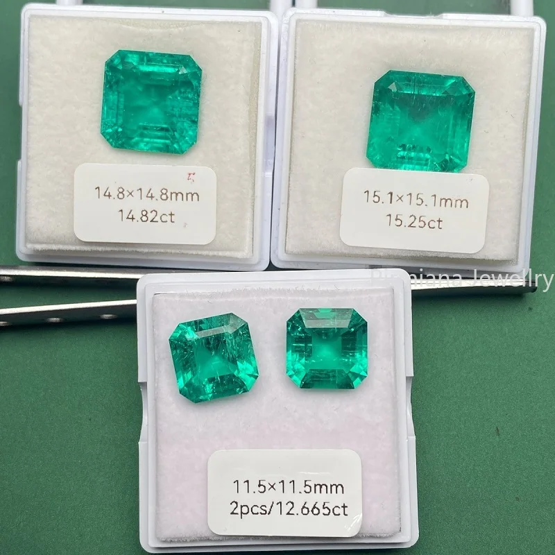 Pirmiana-Hand-Made-Asscher-Cut-Lab-Grown-Emeralds-with-Inclushions-Like ...