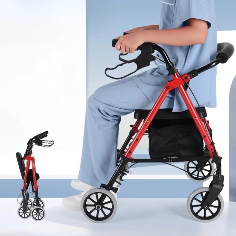 Four Wheel Rollator Walkers for Elderly Heavy Duty Rollator Walker for ...