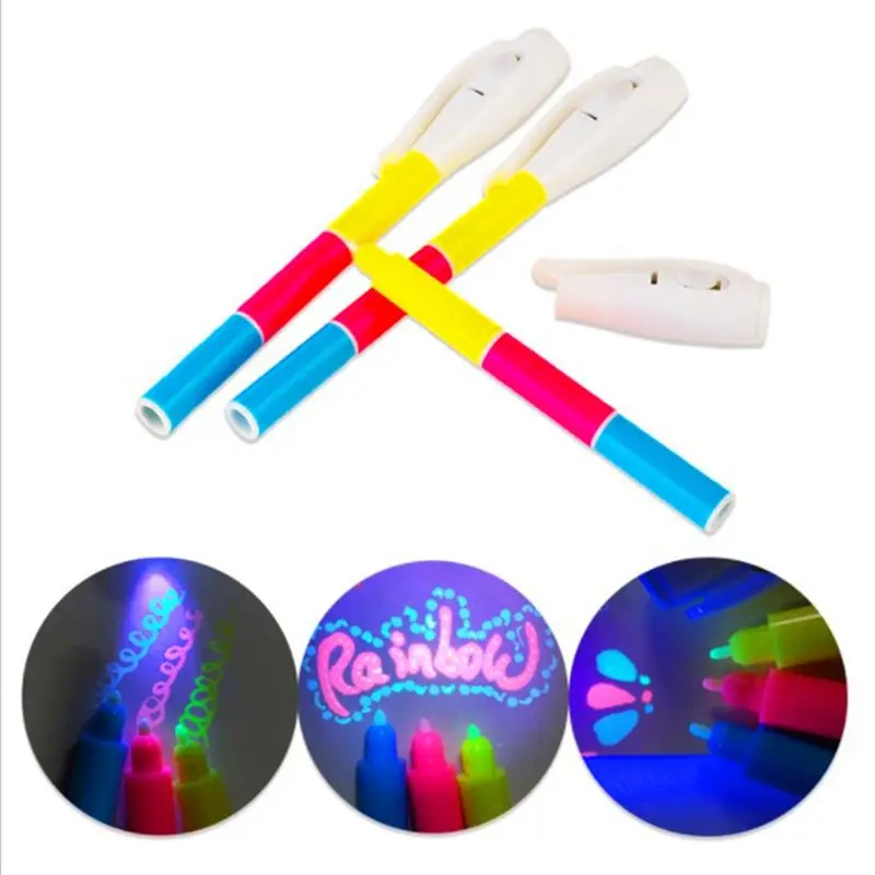 3-Color-Invisible-Ink-Pen-with-UV-Light-Magic-Ink-Pen-Children ...