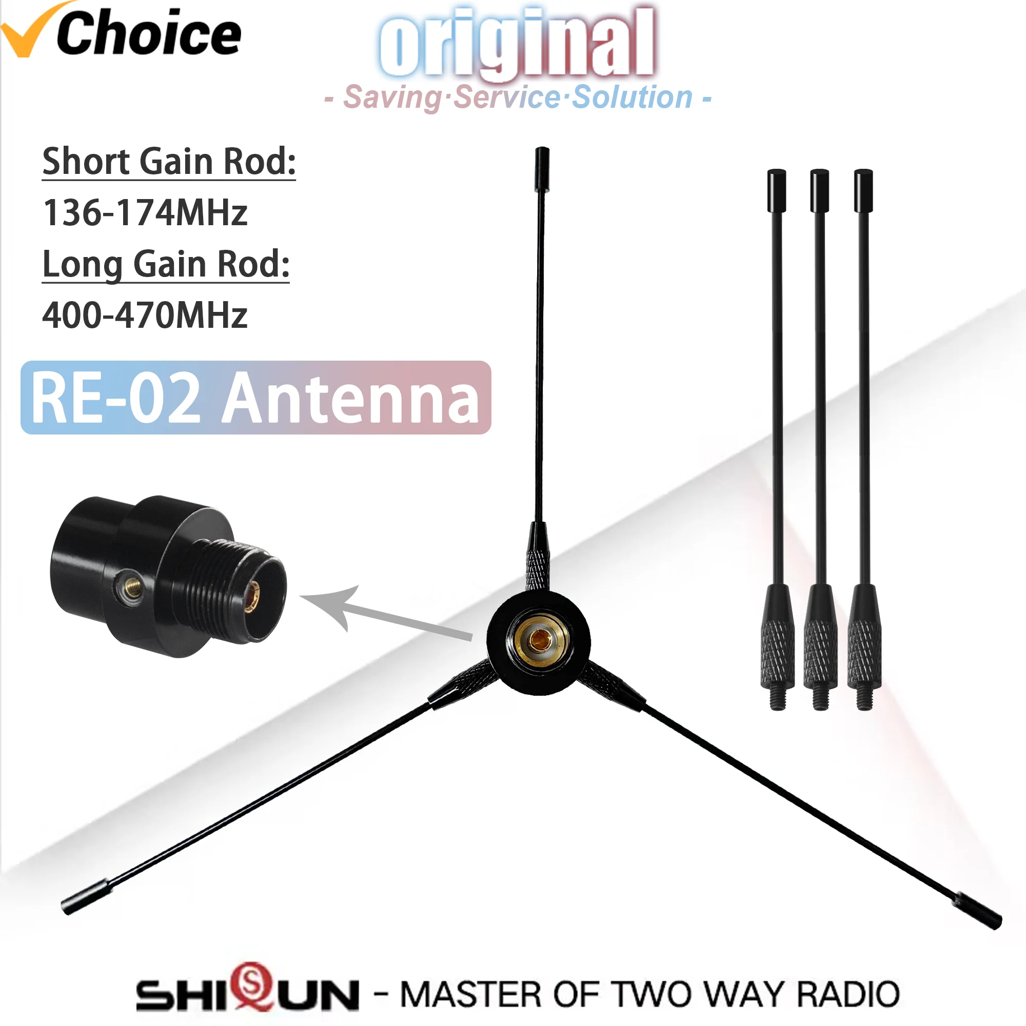RE-02 antena de Radio móvil para coche, señal reforzada de doble banda ...
