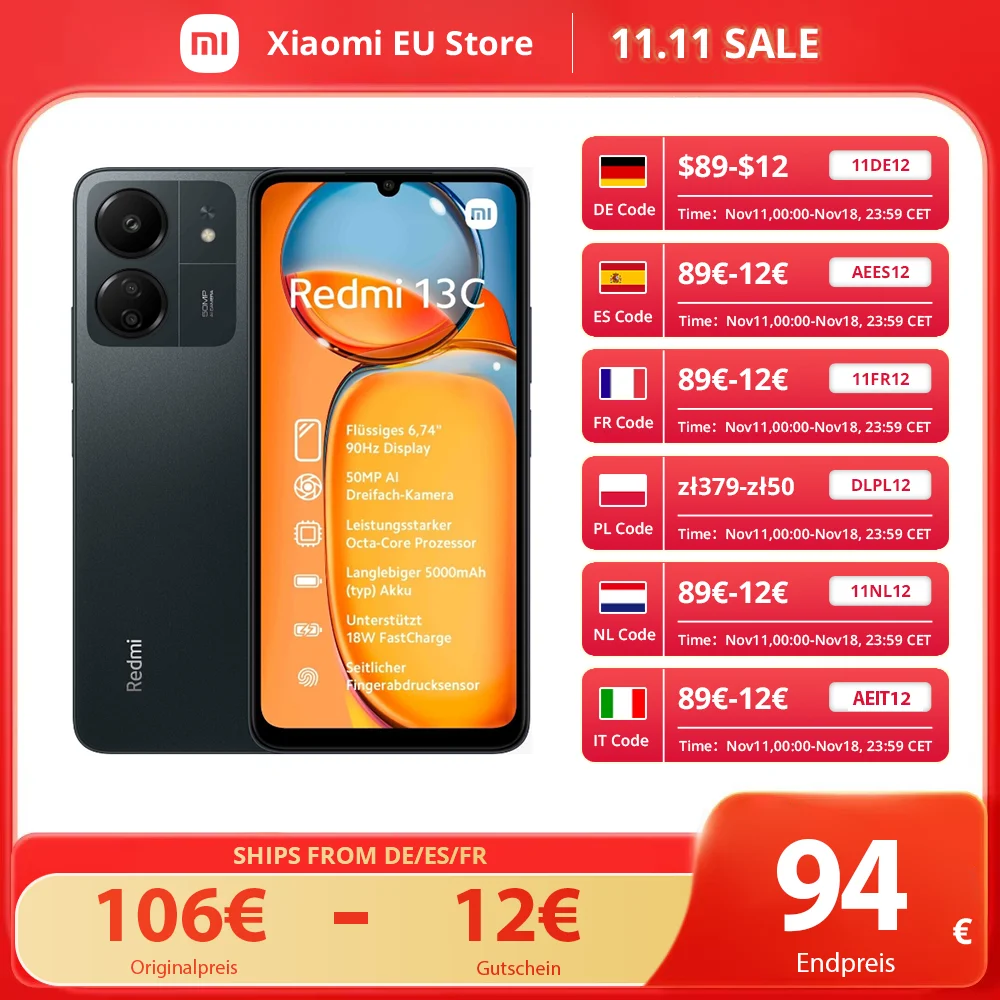 Xiaomi-Redmi-13C-Global-Version-128GB-Smartphone-MTK-Helio-G85-Octa ...