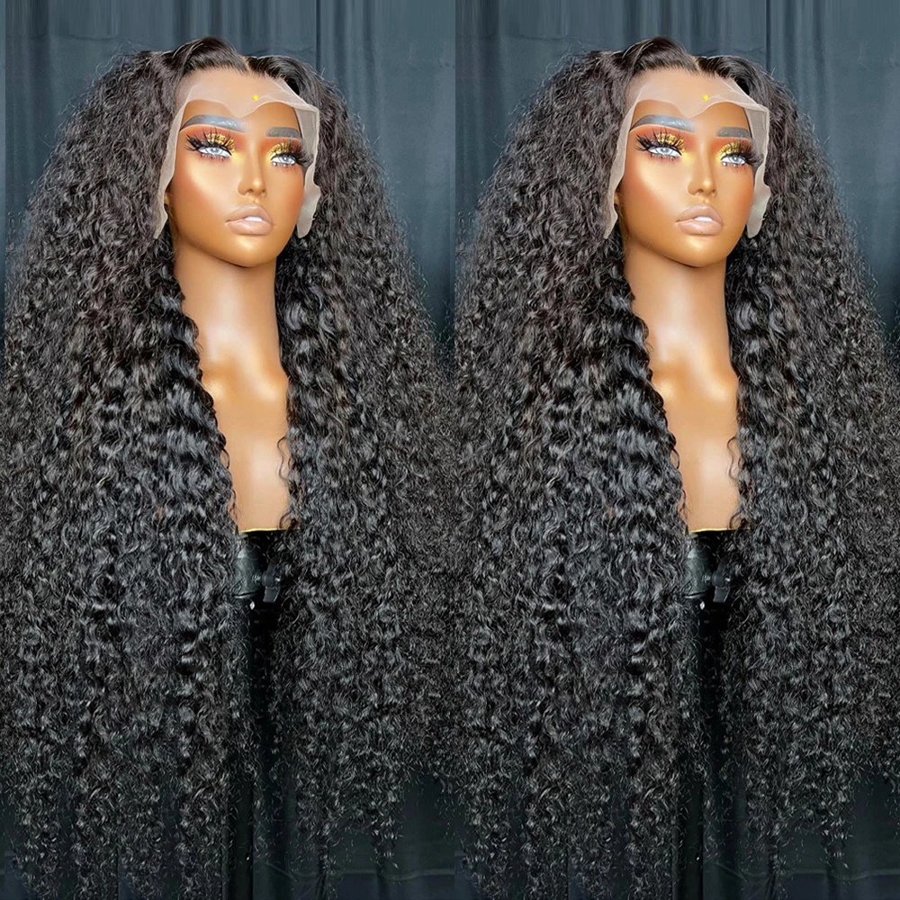 30 40 Inch Water Wave Lace Front Wigs For Black Women Curly Full Lace ...