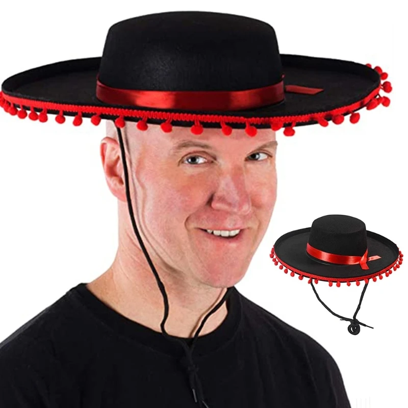 Spanish-style-Hat-Soft-Sombrero-Caps-Traditional-CincoDeMayo-Female-Top ...