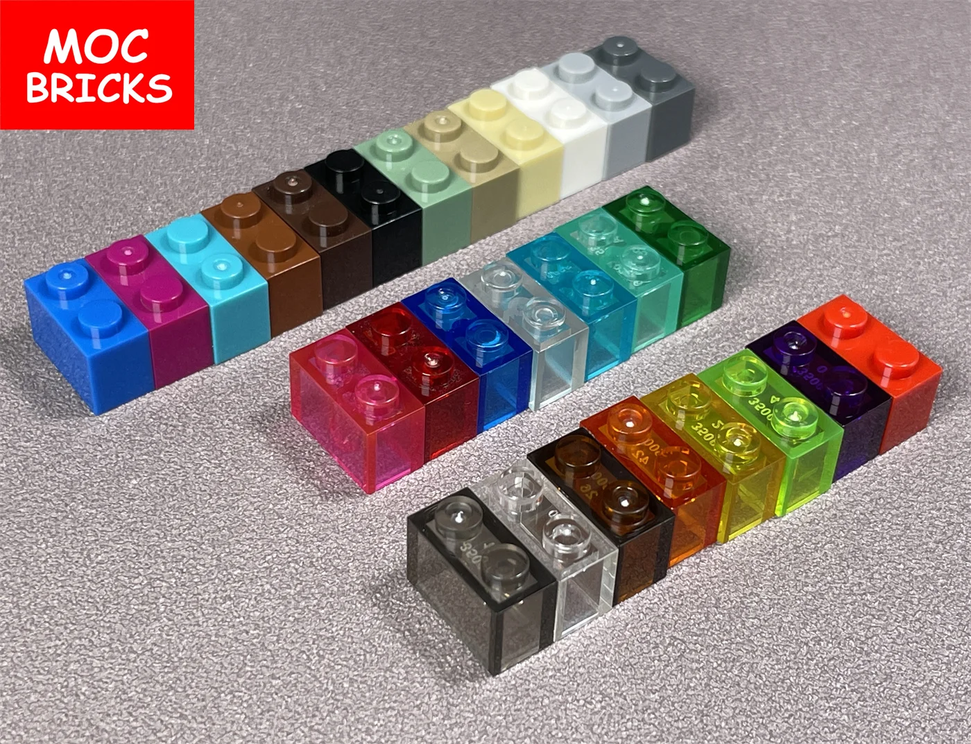 50pcs-lot-MOC-Bricks-Brick-1x2-3004-3065-35743-Transparent-Model ...