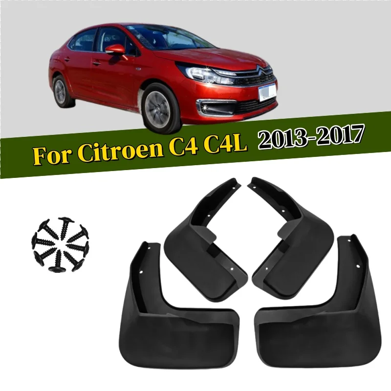 4 pcs/set Mudguards Splash Guards for Citroen C4 C4L 2013-2017 Fender ...