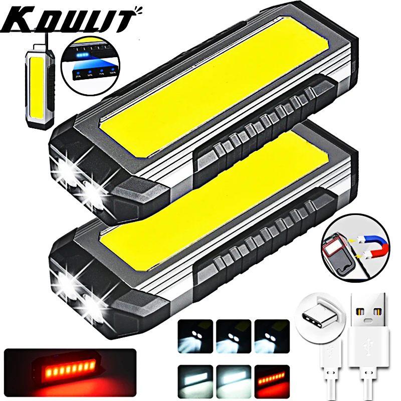 Kdulit Portable With Magnet Waterproof Lantern Rechargeable Cob Work ...