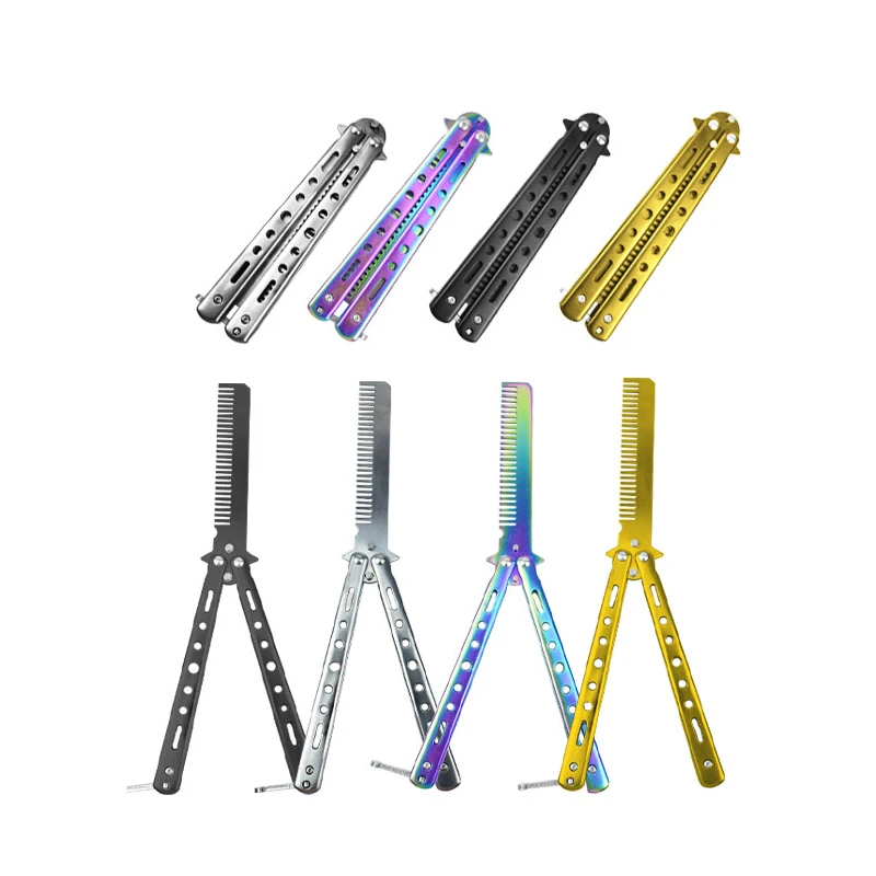 Portable Butterfly Knife Comb Stainless Steel Foldable csgo Blunt ...