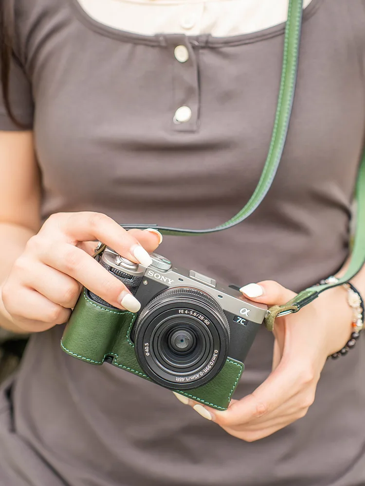 Handmade-For-Sony-A7c2-A7C-genuine-Leather-Protective-Base-Case-with ...