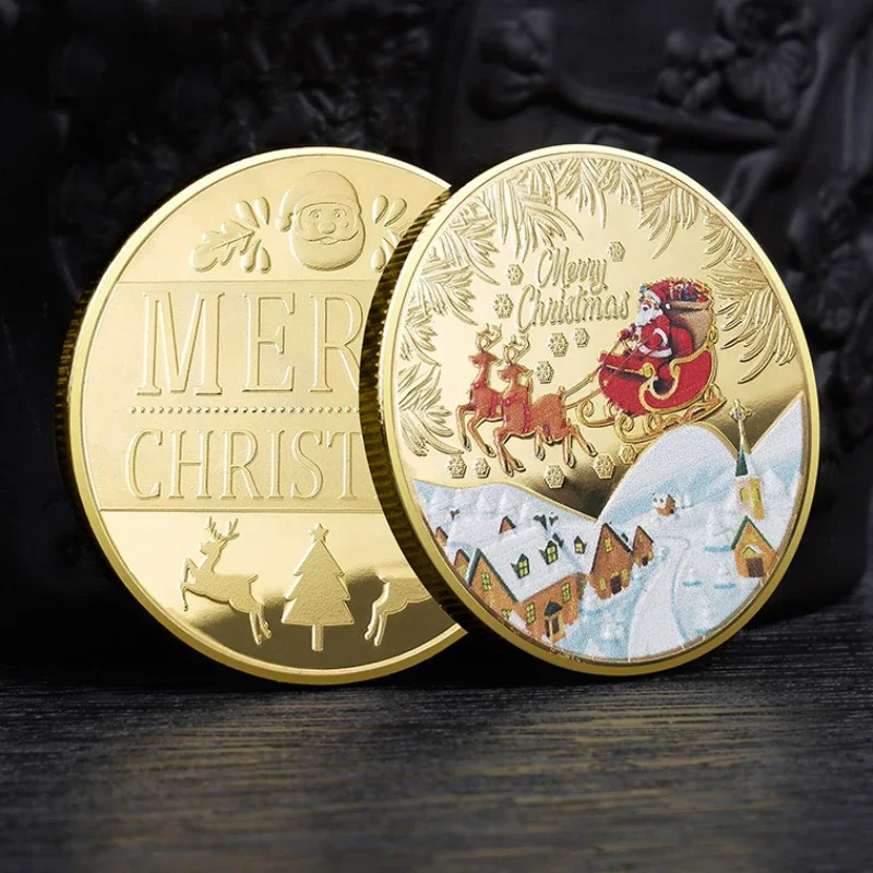 Clearance-Merry-Christmas-Wishing-Coin-Santa-Clous-And-Reindeers ...