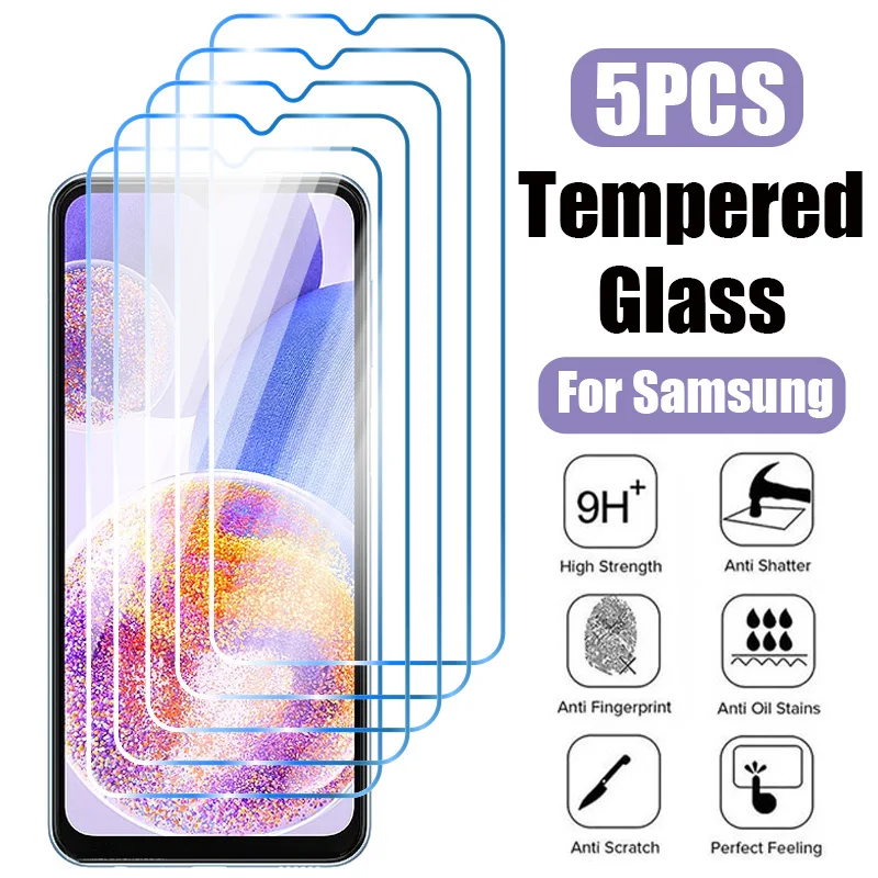 Protecteur d'Écran en Verre pour Samsung Galaxy, 5 Pièces, A14, A54, A53, A13, A33, A34, A52S ...
