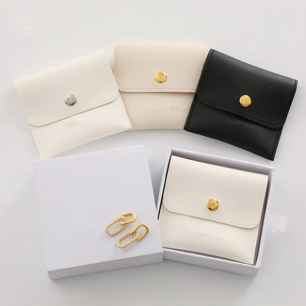 1Pc PU Leather Jewelry Pouch for Necklace Ring Bracelet Earrings Keys ...