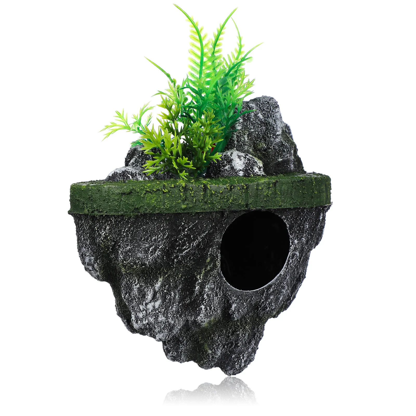 Realistic Floating Stone Aquarium Decor Rock Fish Tank Hideout Shelter ...