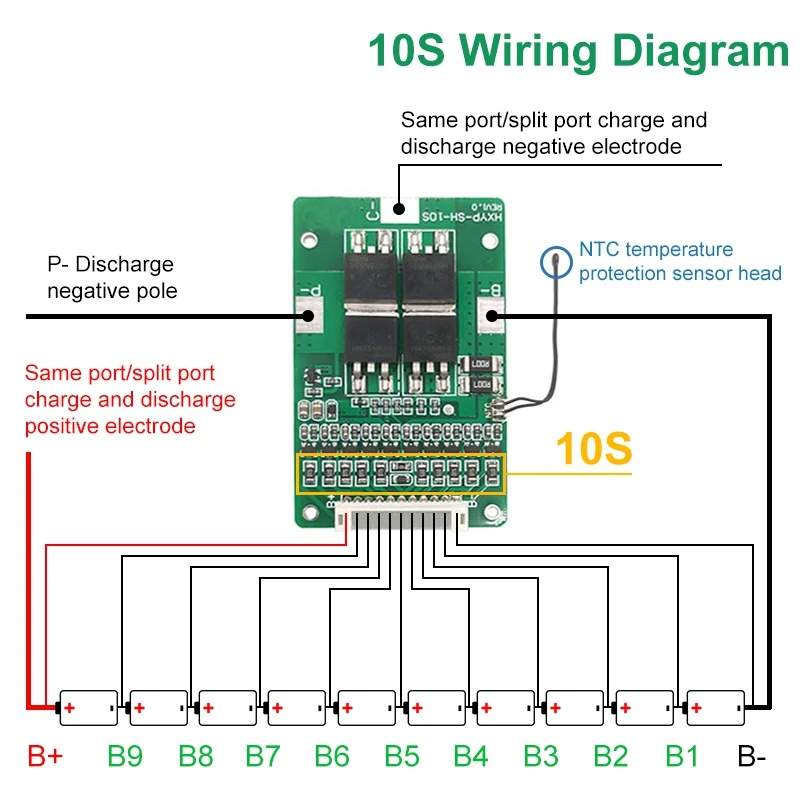 10s 42v 15s Bms Polymer Cell 18650 Lithium Battery Protection Board ...