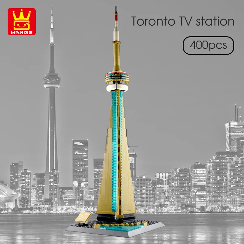 WANGE-400pcs-World-Famous-Architecture-Toronto-CN-Tower-Building-Blocks ...