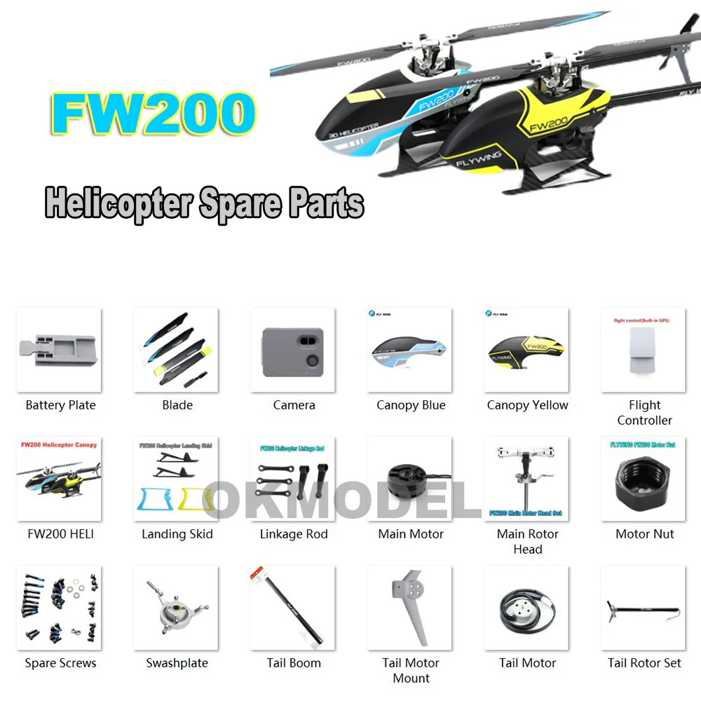 FLYWING-FW200-RC-Helicopter-Parts-Original-Factory-Battery-Install ...