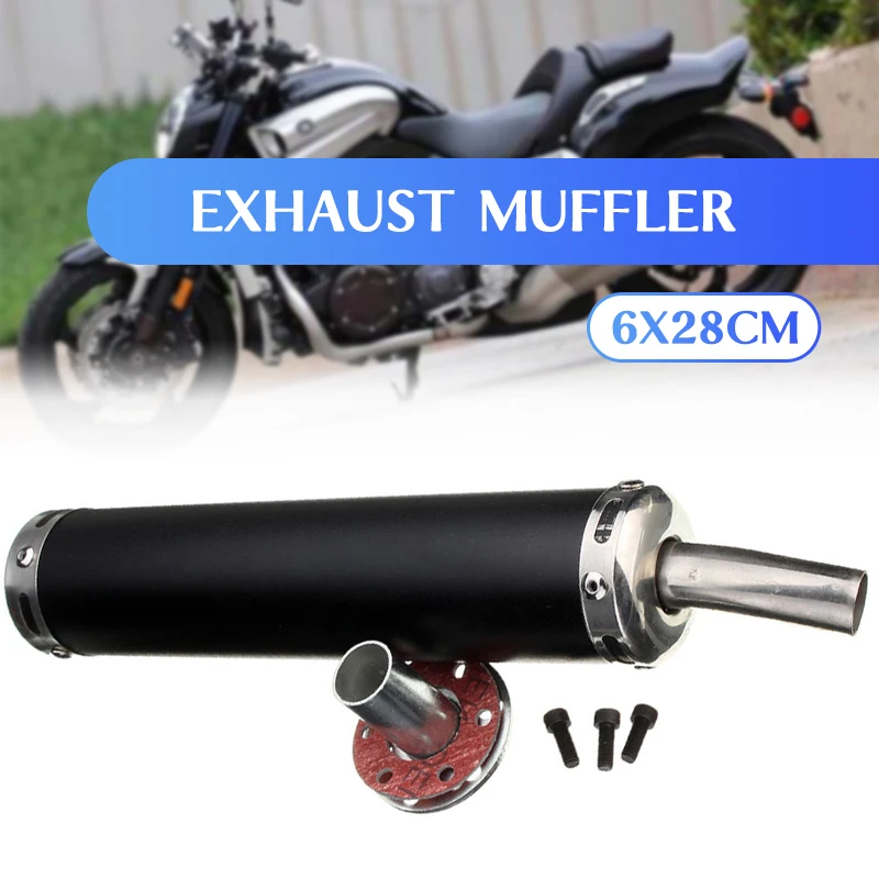 Universal Metal 60x280mm Motorcycle Racing Exhaust Muffler Silence ...
