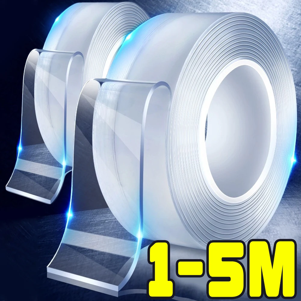Nano-Transparent-Tape-Strong-Adhesive-Double-Sided-Sticker-Reusable ...