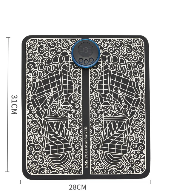 EMS Foot Massager Pad Portable Foldable Massage Mat Pulse Muscle ...