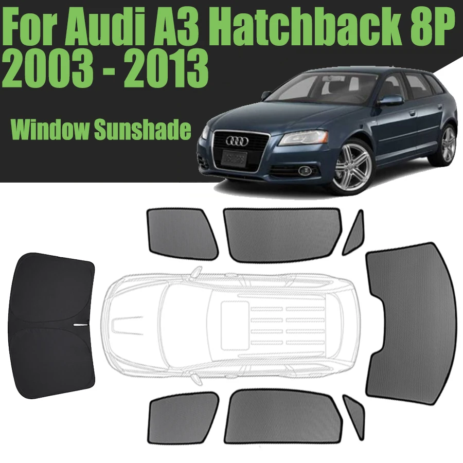 Custom Car Window Sunshade For Audi A3 Sportback Hatchback 8P 2003 ...