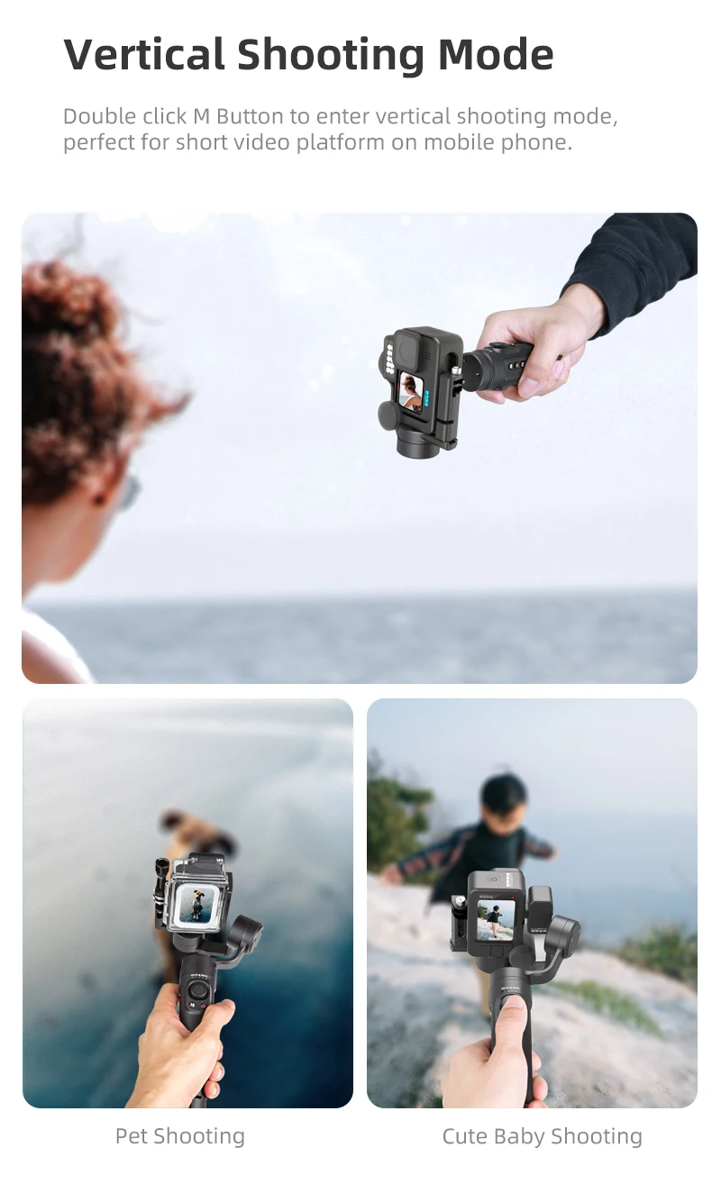INKEE FALCON Plus Handheld 3 Axis Action Camera Gimbal Stabilizer Anti ...