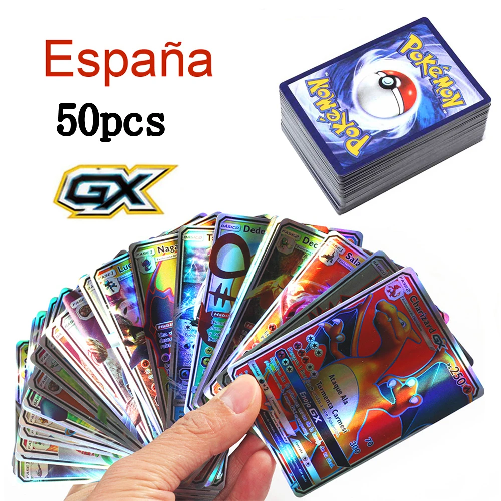 New-50pcs-Spanish-Pokemon-Cards-25th-anniversary-Vmax-Charizard-Pikachu ...