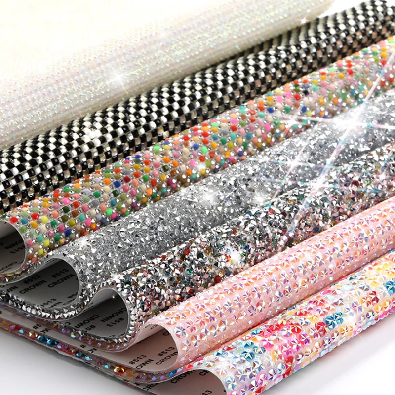 1PC 24*40cm Rhinestone Sheet Self-adhesive Shiny Glass Crystal Diamond ...
