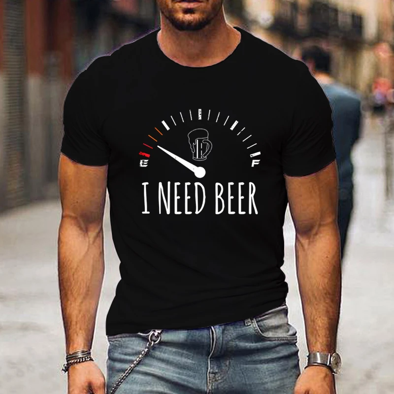 I-Need-Beer-Fuel-Gauge-Indicator-Print-Summer-Male-T-Shirt-Mens-Tshirts ...