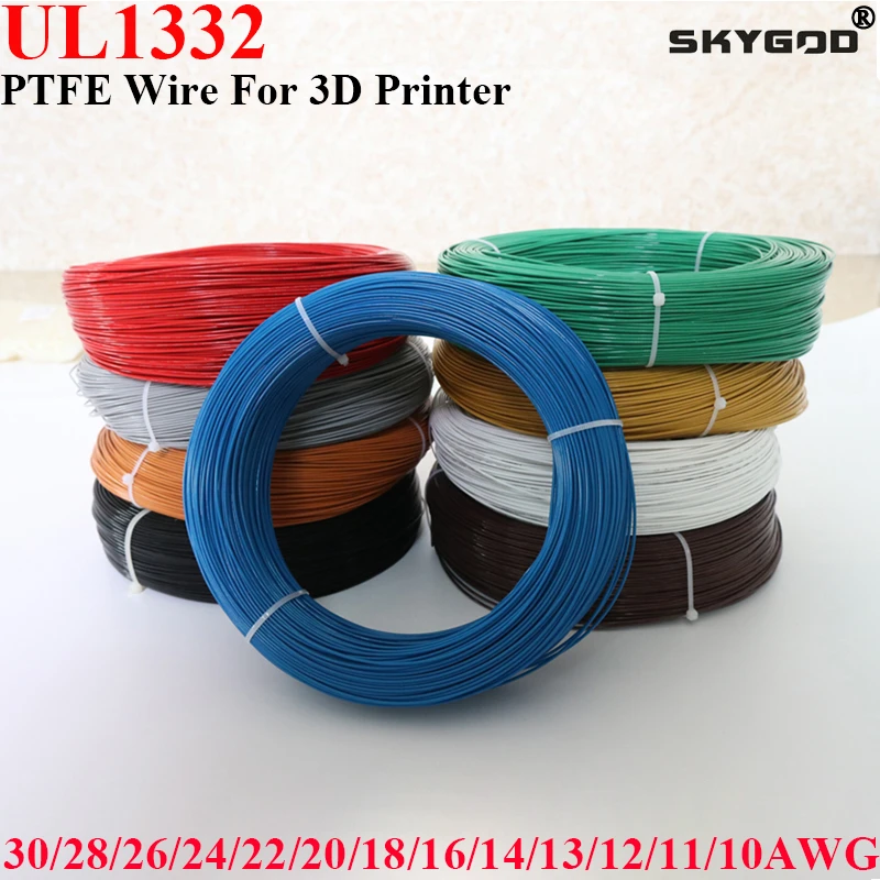 5/10m 30/28/26/24/22/20/18/16/14/13/12/10awg Ul1332 Ptfe Wire Fep Plastic Insulated High ...