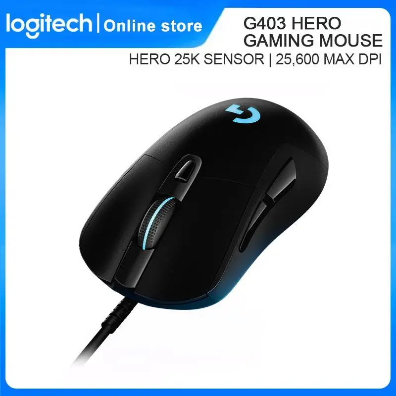 Logitech G403 Hero 유선 게이밍 마우스 16000 인치 당 점 유선 마우스 6 프로그래밍 가능한 버튼 노트북 PC ...