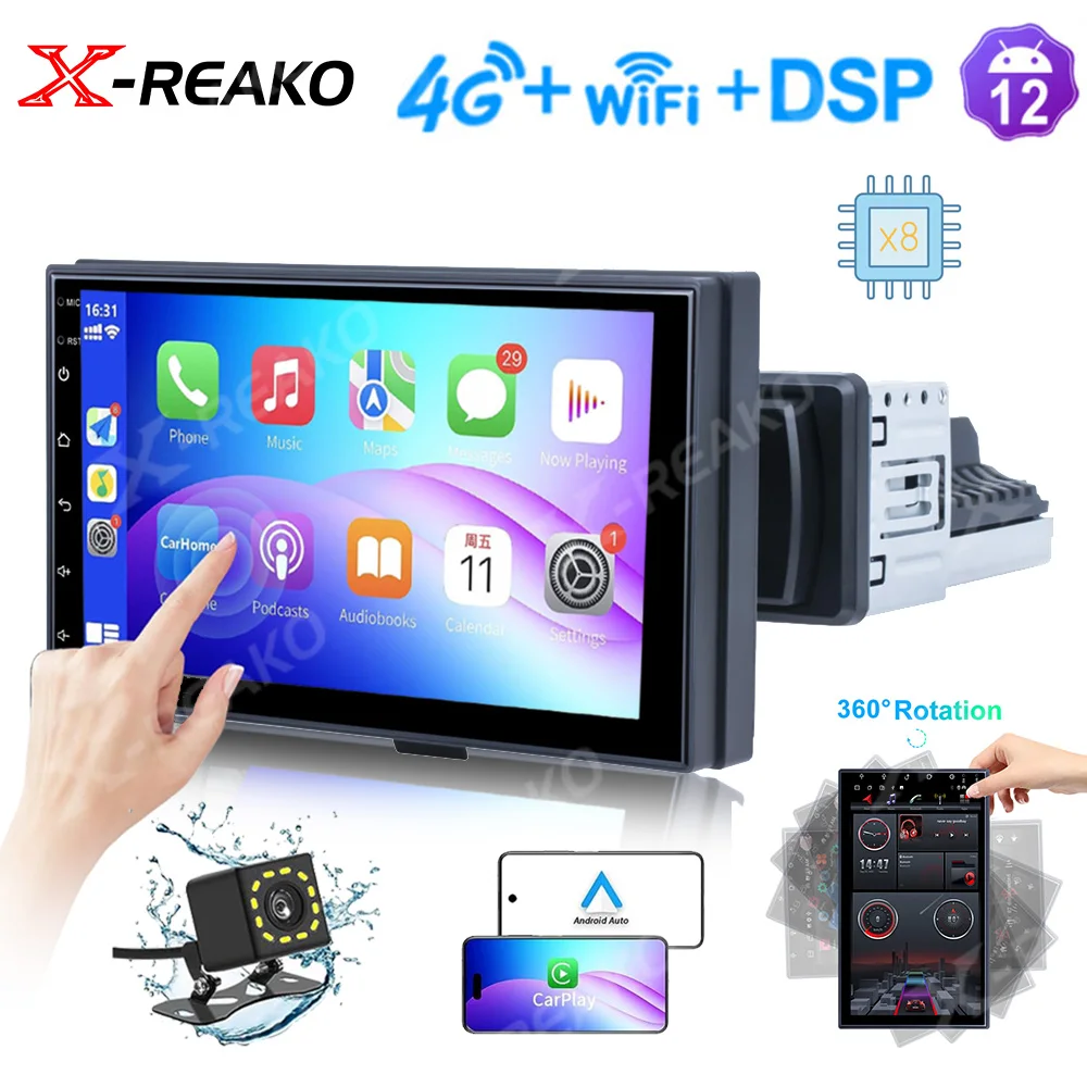 X-REAKO 1din Android12 7'' Car Radio Car Multimedia Player Wireless ...