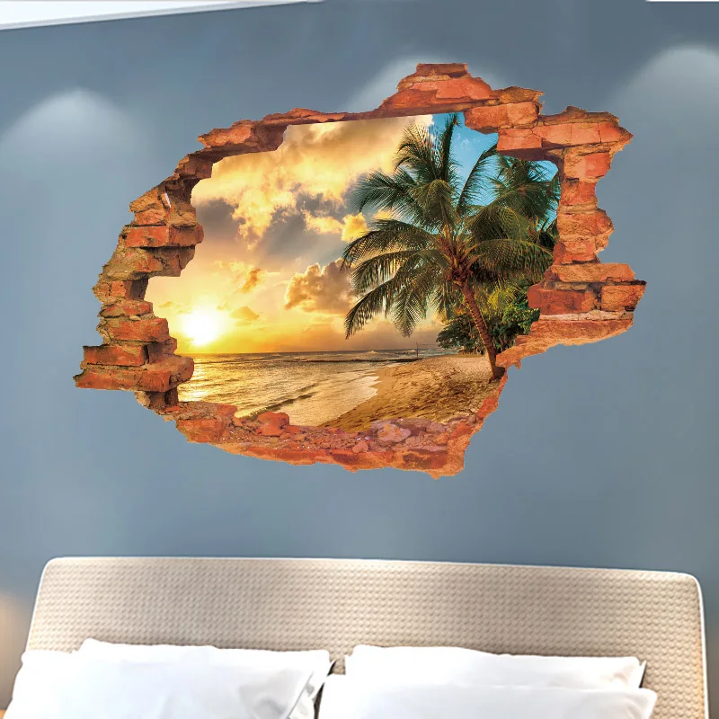 3D-three-dimensional-forest-landscape-wall-decoration-painting-Bedroom ...