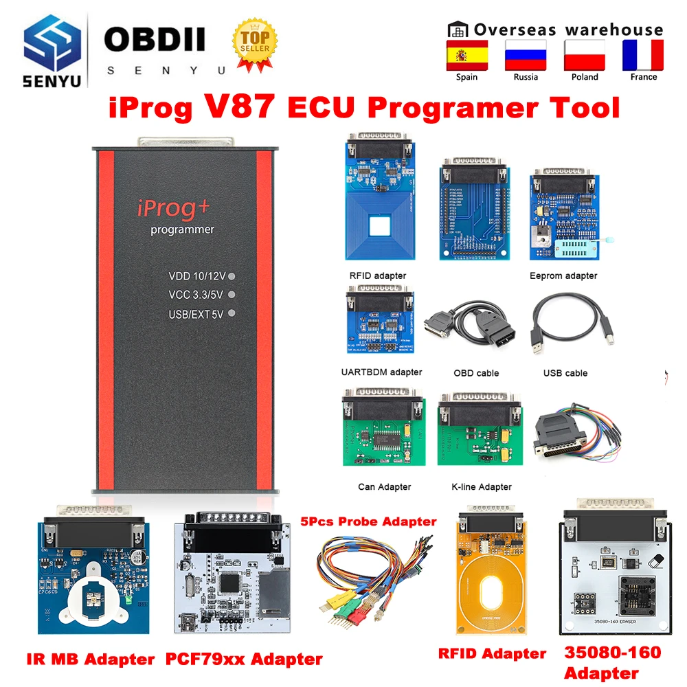 Iprog Pro 2019 V87 Full Ecu Key Programmer Iprog+ Eeprom Immo Car Radio ...