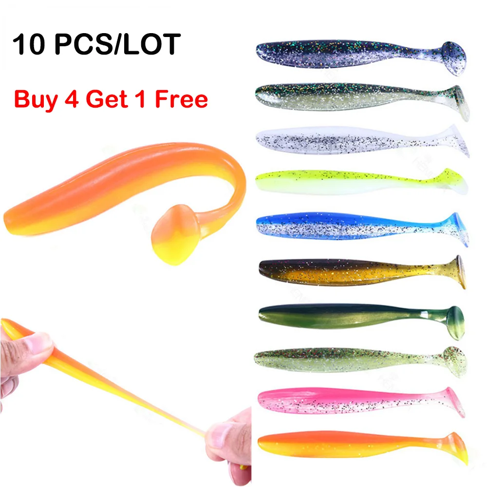10-Pcs-Lot-T-Tail-Soft-Bass-Bait-Worm-5cm-7cm-9cm-Aritificial-Silicone ...