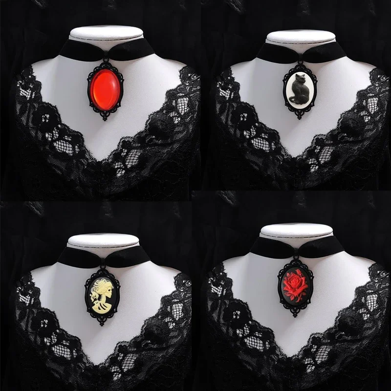 Gothic-Venom-Crystal-Cameo-Necklace-For-Women-Fashion-Witch-Jewelry ...