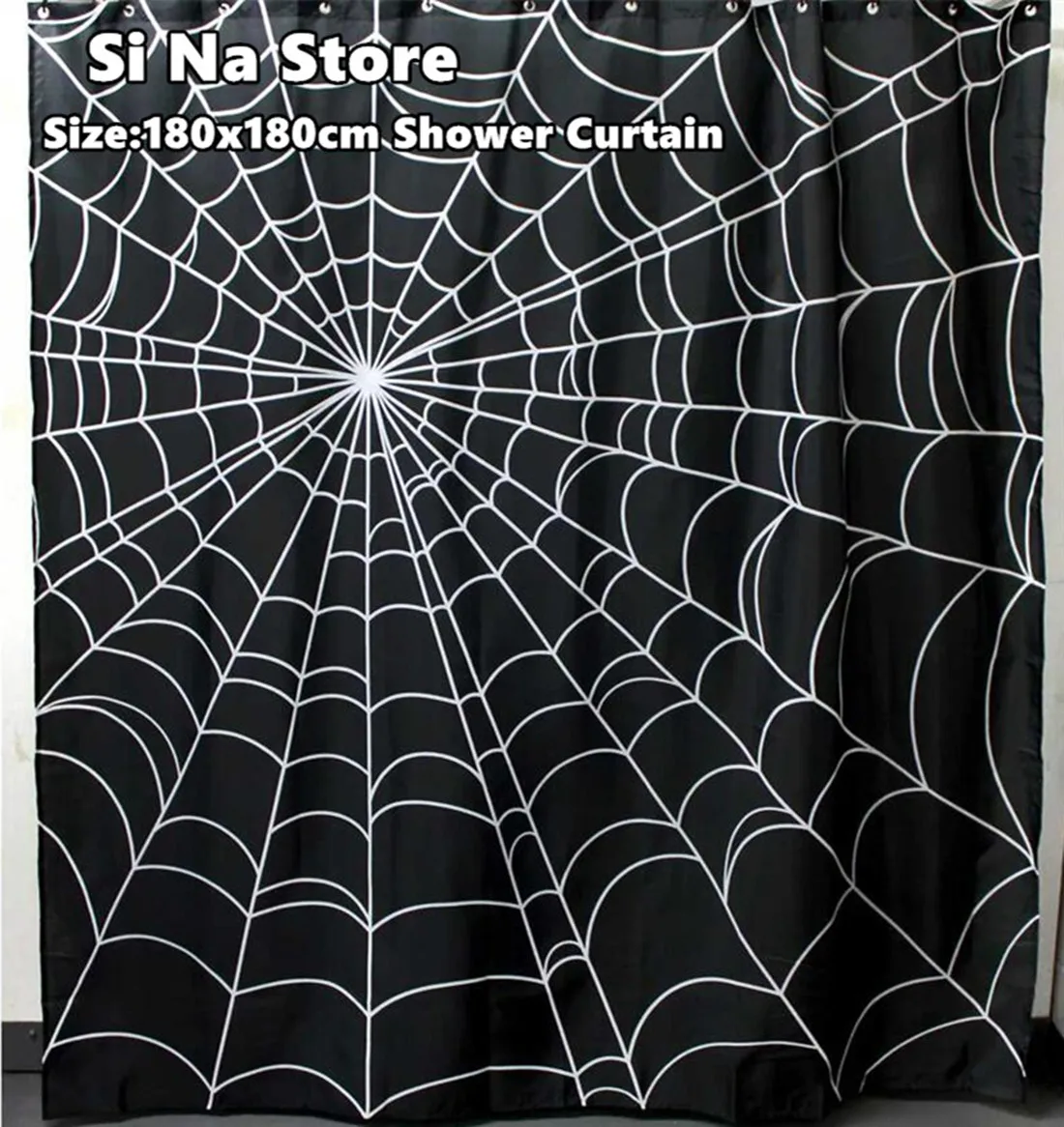 Gothic-Black-Cobwebs-Cross-Shower-Curtain-Floor-Bath-Bedroom-Carpet-Mat ...