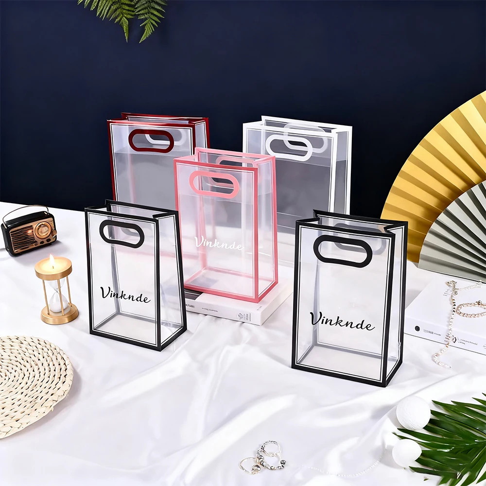 Customized Waterproof PVC Handle Bag Transparent PP Frosted Plastic ...