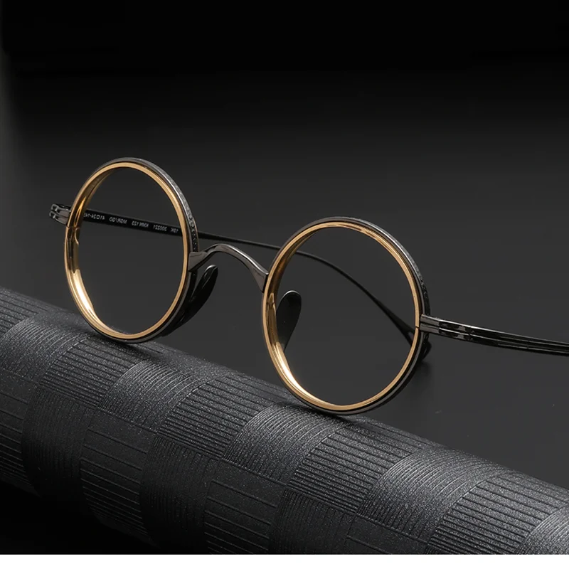 Pure Titanium Retro Round Men's Eyewear High-end Quality Vintage ...