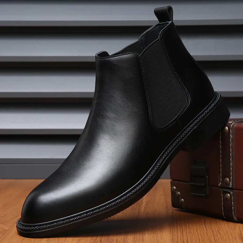 Designer-Brand-Men-s-Chelsea-Boots-High-End-Business-Short-Boots-Office ...