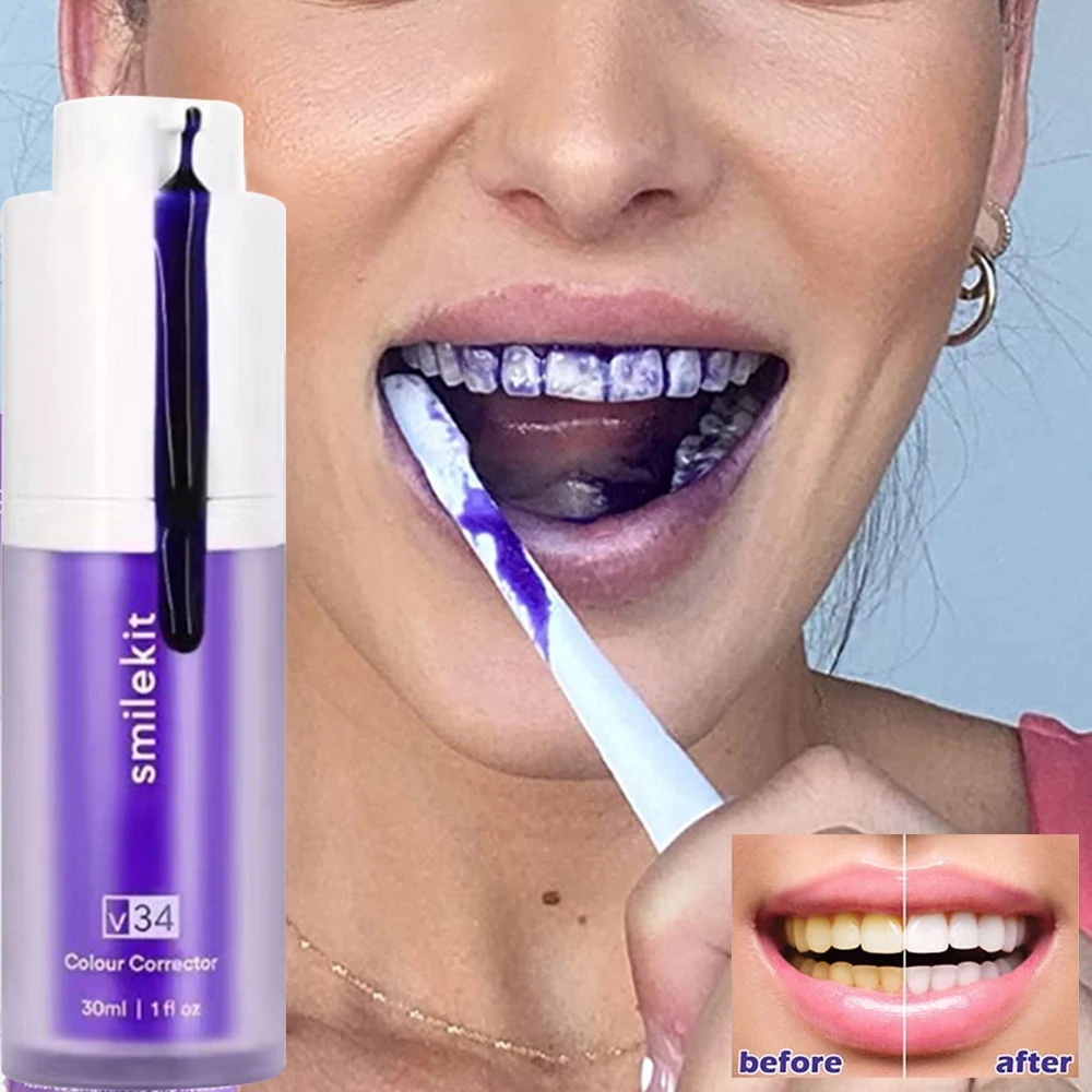 Smilekit-V34-Tooth-Cleansing-Mousse-Purple-Toothpaste-Refreshes-Breath ...