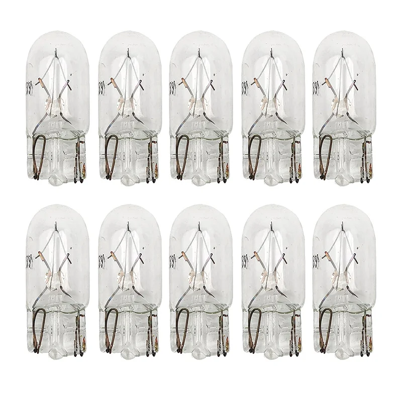 10Pcs 12v 5w /3W Car T10 Halogen W5W 194 158 Wedges Auto Lamp Warm ...