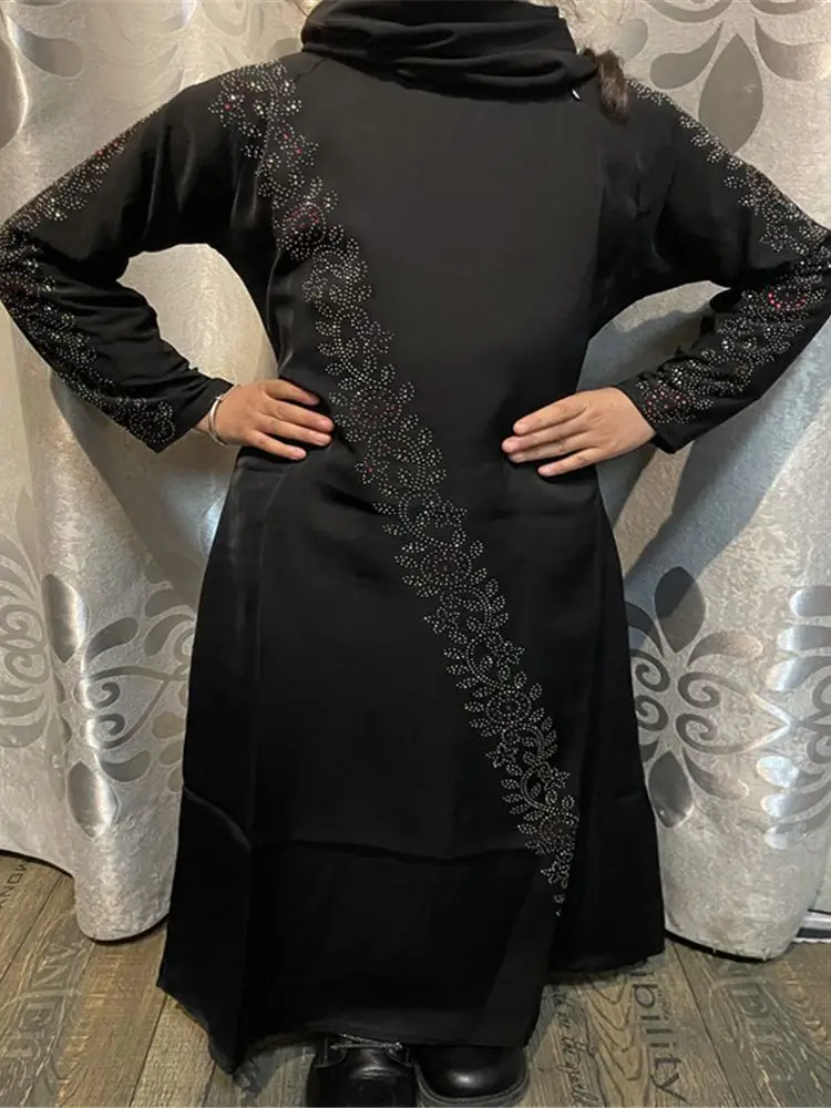 Abaya Hand Black Stone Design