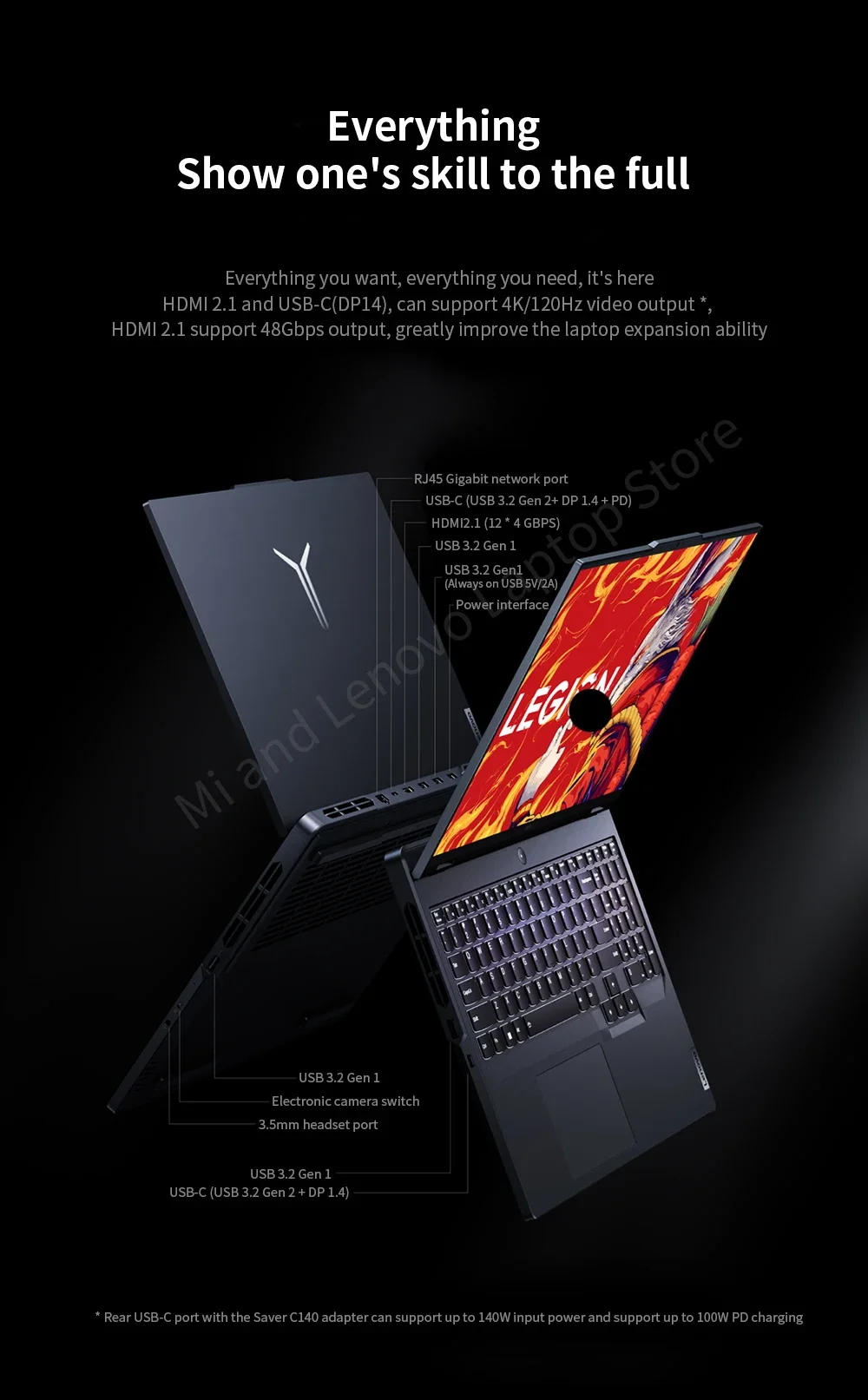 Lenovo LEGION R9000P 2023 16inch E-sports Gaming Laptop AMD R9 7945HX ...