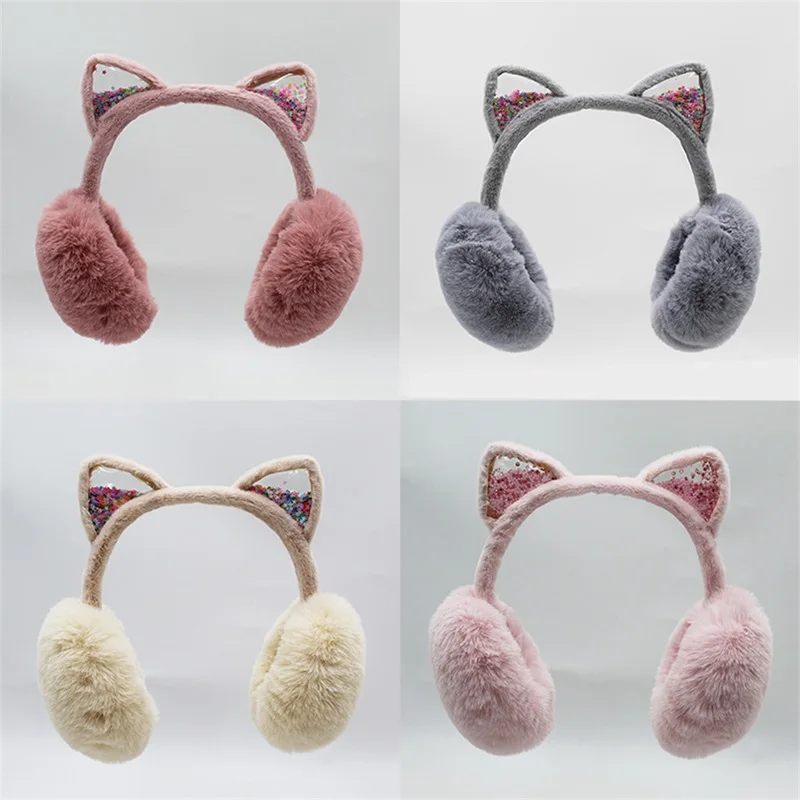 Suefunskry-Winter-Warm-Earmuffs-for-Women-Kids-Girls-Cute-Cat-Ear-Muffs ...