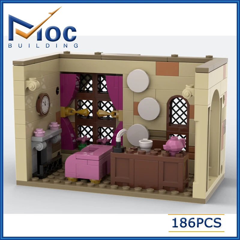 189PCS-HP-Modular-Classic-Movie-MOC-Office-Building-Block-Model-DIY ...