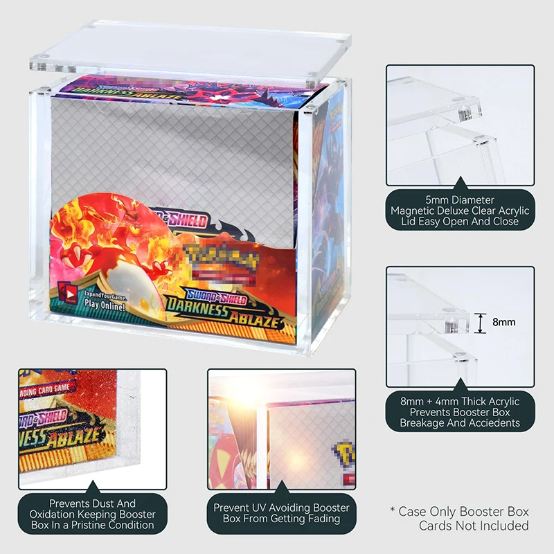 Booster Box Acryl Case Protector 8 mm + 4 mm dik Helder acryl 5 mm ...