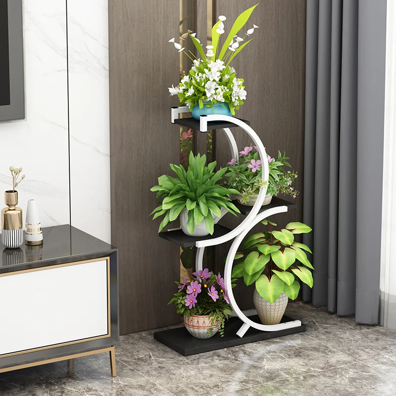 Wholesale-hot-sale-assembled-metal-shelves-steel-wooden-floor-plant ...