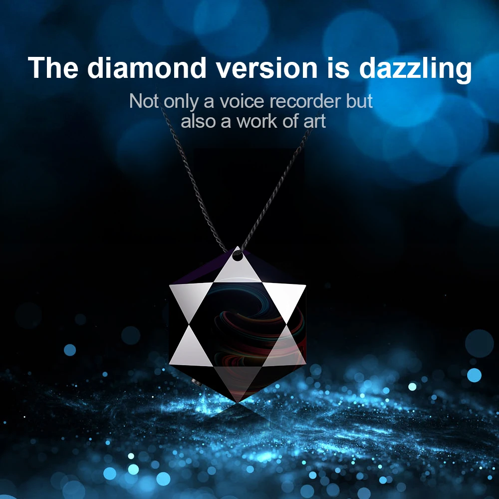 Mini Voice Recorder Portable Necklace Pendant Sound Recorder 20 Hours ...