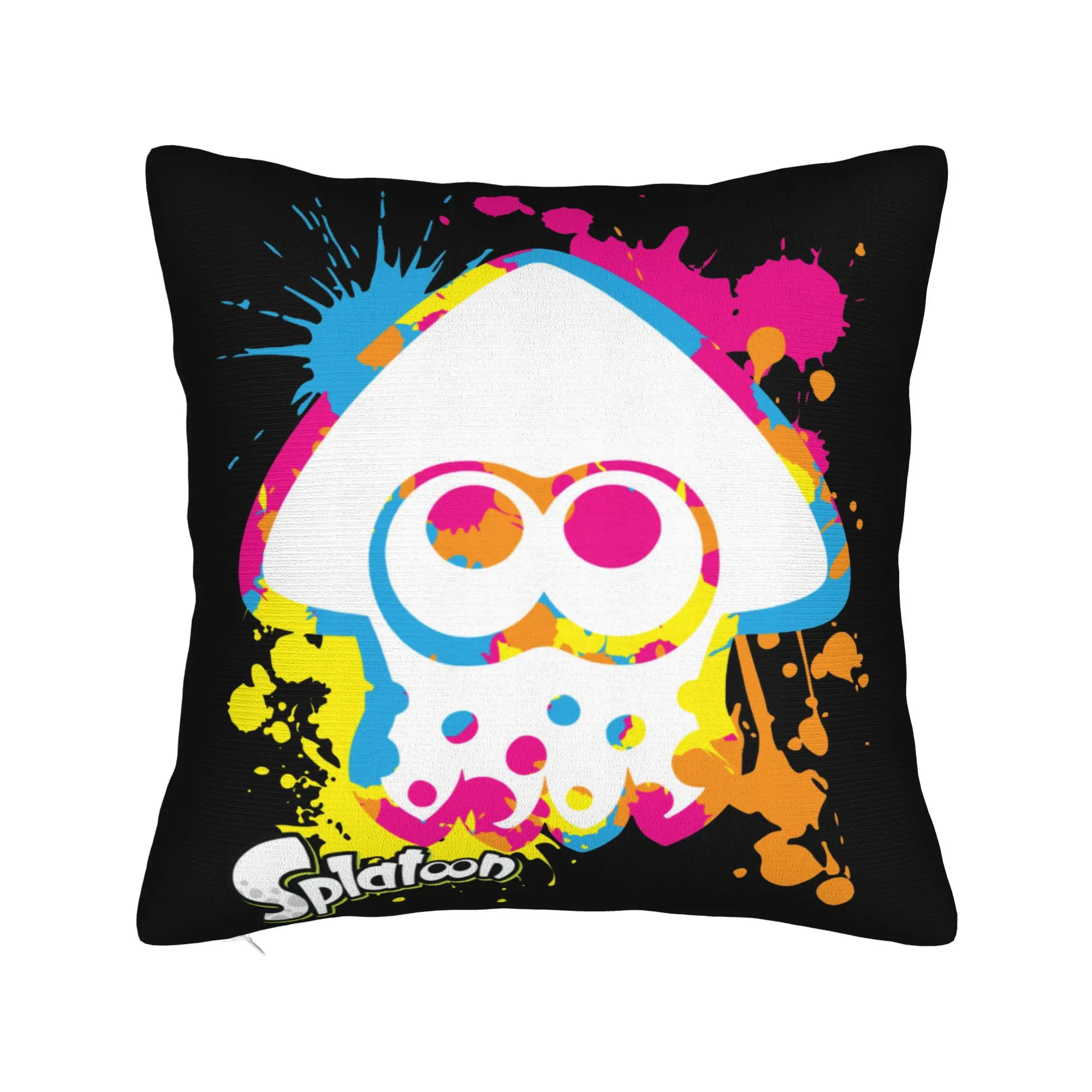 Splatoon Square Pillowcases Polyester Living Room Squid Ink Game ...