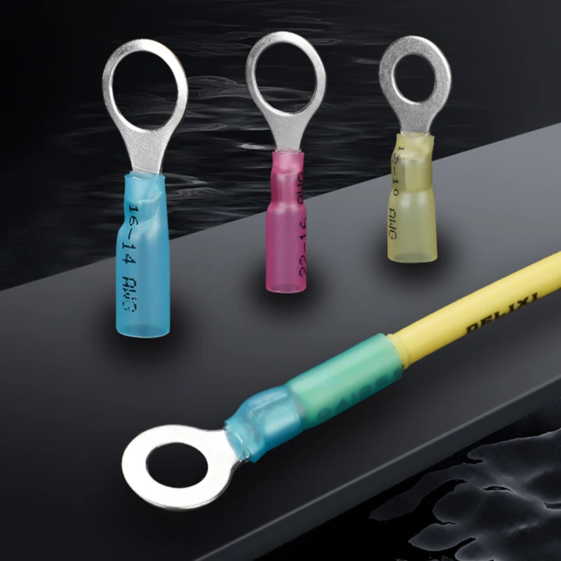 Heat-shrink-Insulated-Ring-Terminals-Wire-Cable-Electrical-Crimp ...